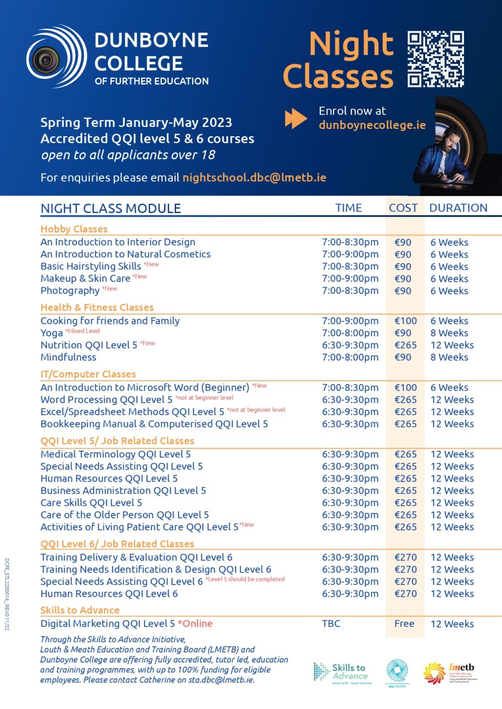 Night Courses | Dunboyne College of Further Education