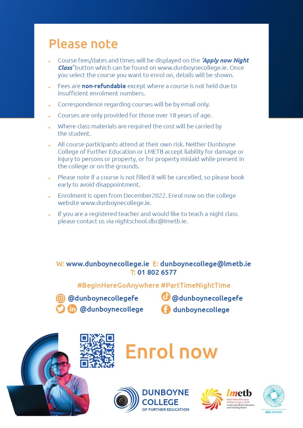 Night Courses | Dunboyne College of Further Education